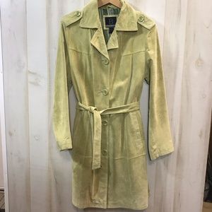 Bernardo | Jackets & Coats | Bernardo Light Green Suede Leather Coat L ...